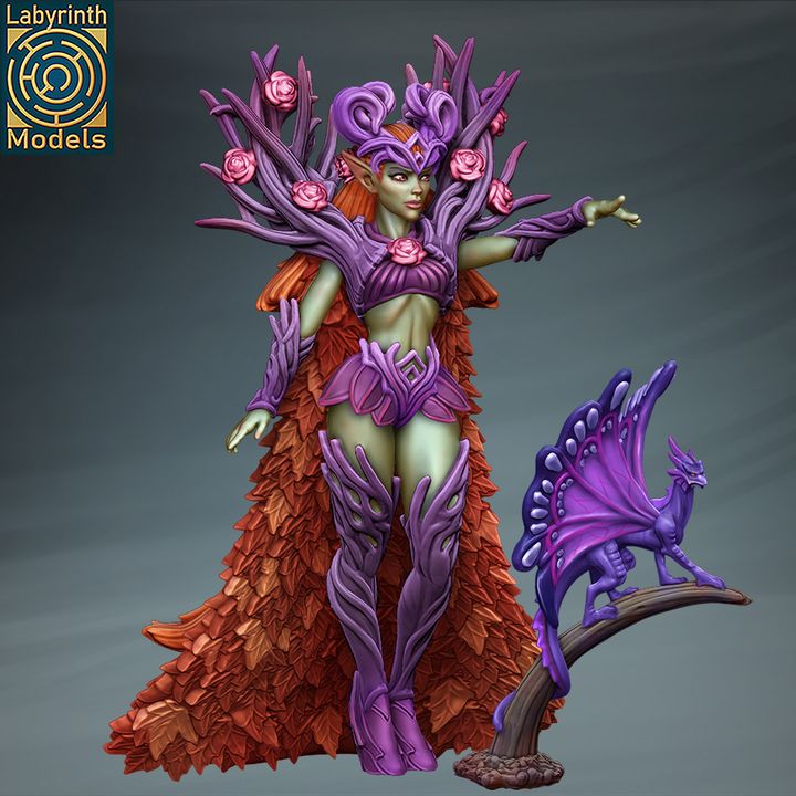 3D Printable Dryad Queen - 32mm scale by Labyrinth Models